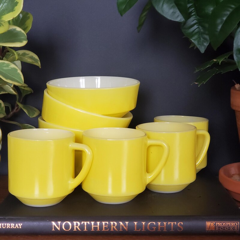 Yellow Milk Glass - Etsy