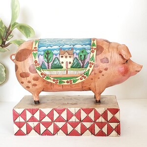 AS IS, Jim Shore Pig Figurine, Country Heritage, 2003, Hartwood Creek ...