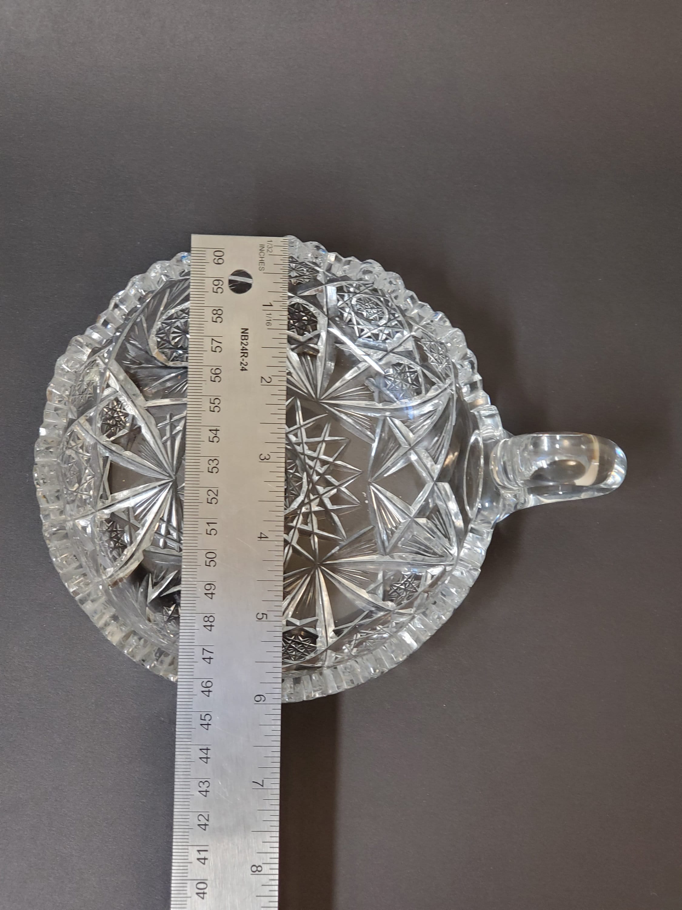 ABP Gut Glass Nappy Dish With Handle, American Brilliant Period Cut ...