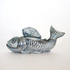 Ceramic Fish Salt & Pepper Shakers With a Mustard Jar With Lid Set, 3 ...