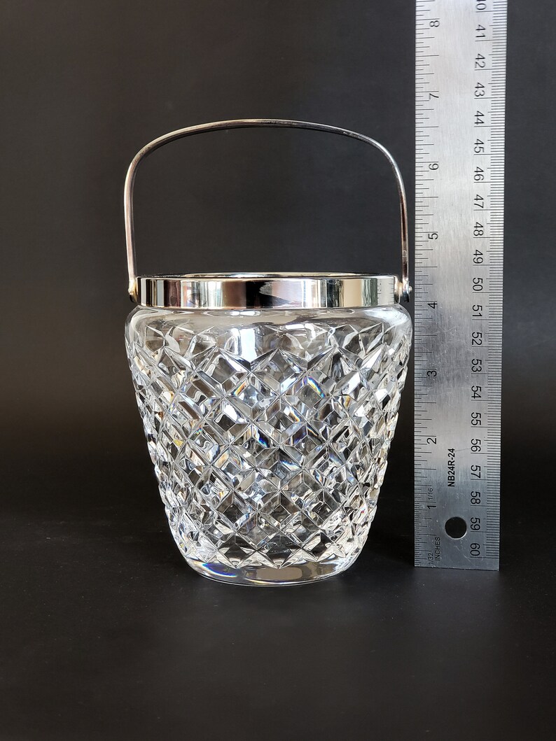 WMF Ice Bucket, Cut Crystal Ice Bucket With Silver Plate Handle, Made ...