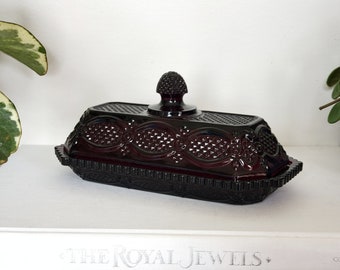 Vintage 1986 Avon the 1876 Cape Cod Collection Ruby Red Serving Bowl ...