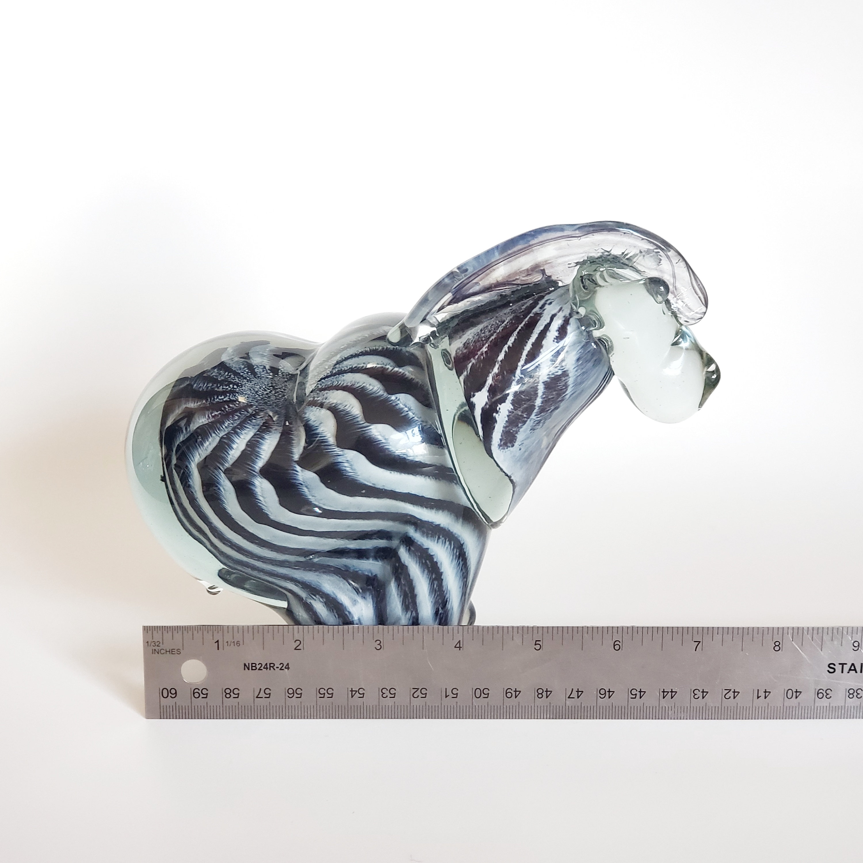 Ngwenya Glass Swaziland Art Glass Zebra Paperweight, Hand Blown Glass ...