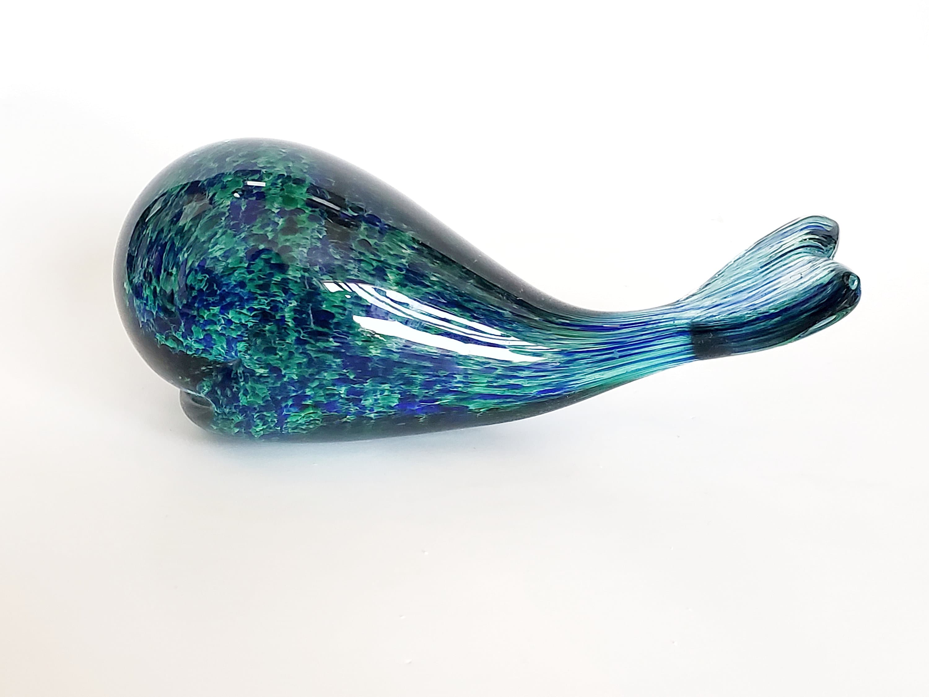 Wedgwood Glass Whale, Art Glass Paperweight, Made in England, Blue and ...