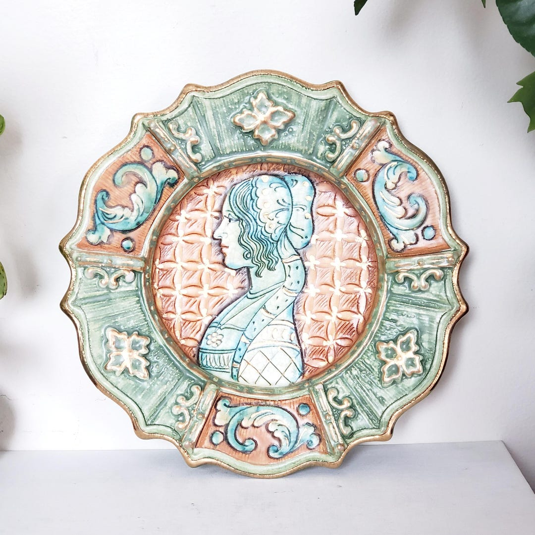 Gialletti Deruta Hand Painted Italian Ceramic Plate With Lady Profile ...
