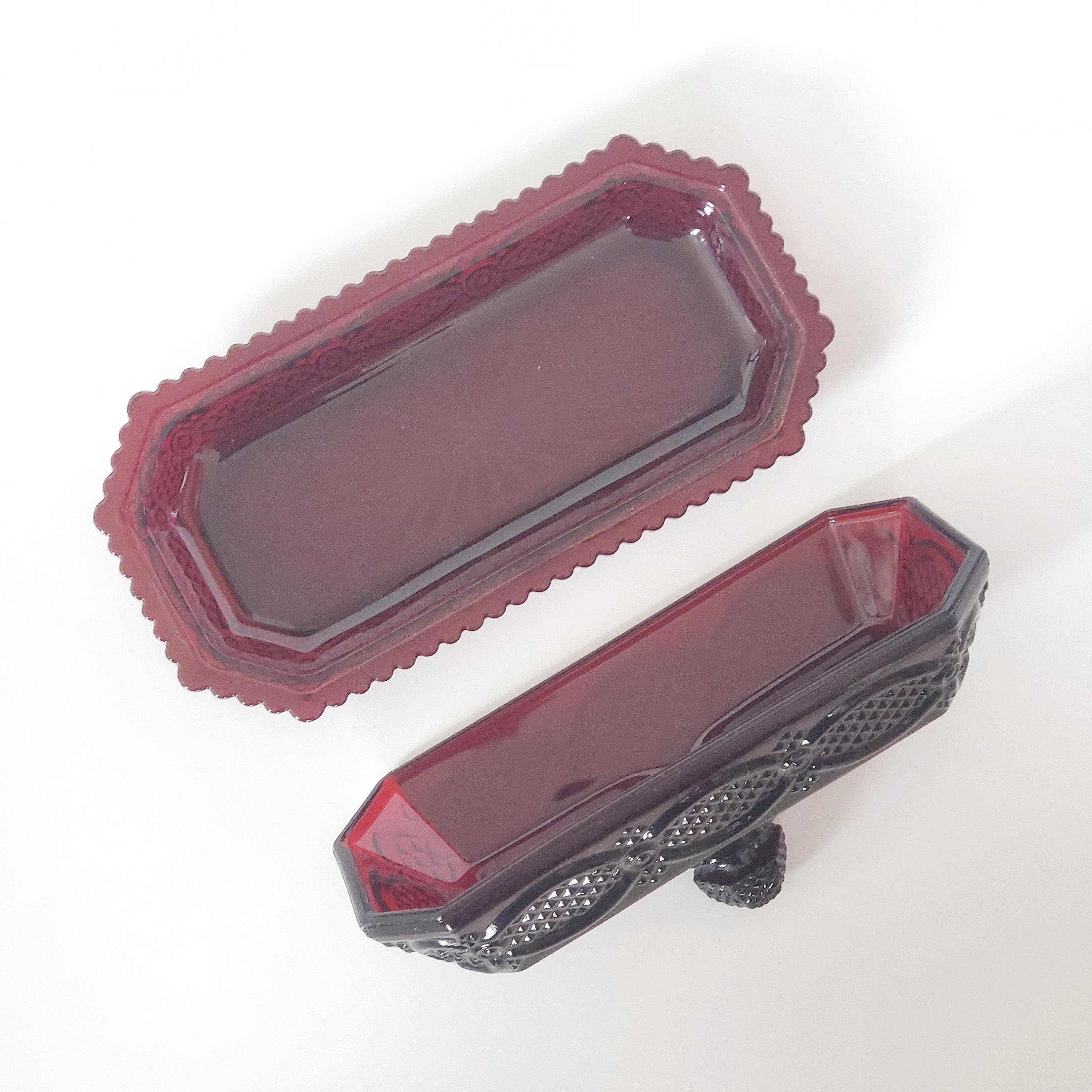 Avon Cape Cod Ruby Red Glass Covered Butter Dish, Vintage Kitchen - Etsy
