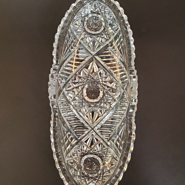 Cut Glass Tray - Etsy