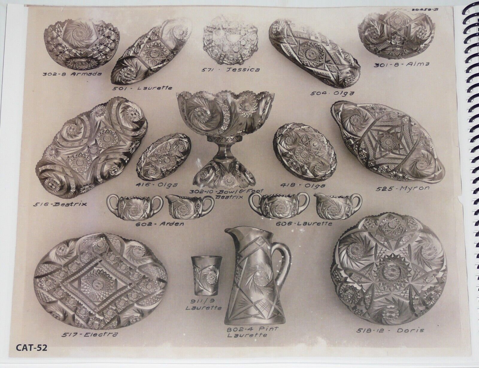 ABP Gut Glass Nappy Dish With Handle, American Brilliant Period Cut ...