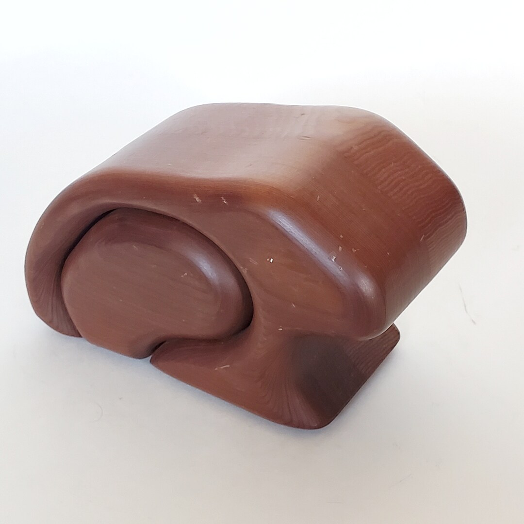 Handcrafted Native Redwood Frog Puzzle Box, Vintage MCM Trinket Jewelry ...