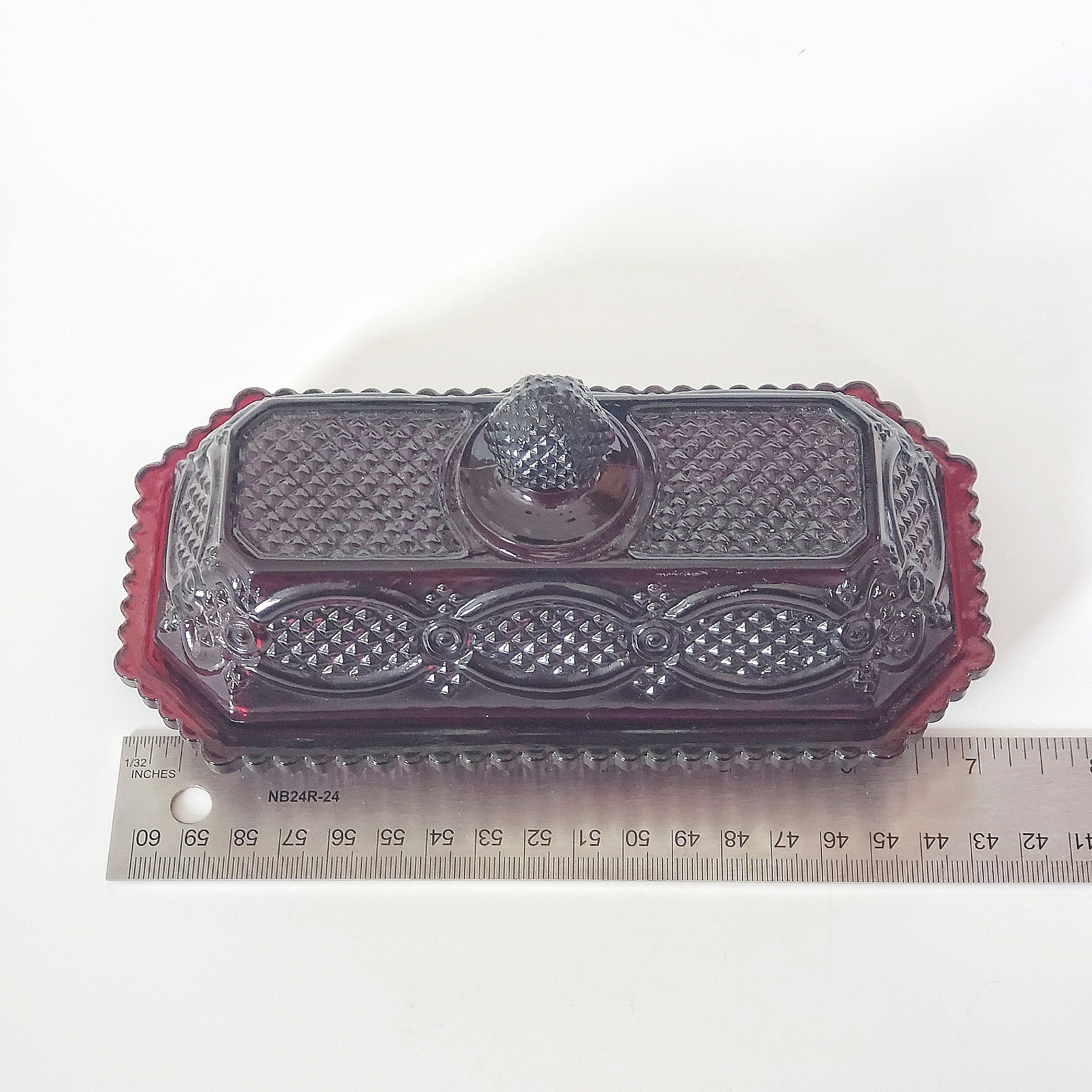Avon Cape Cod Ruby Red Glass Covered Butter Dish, Vintage Kitchen - Etsy