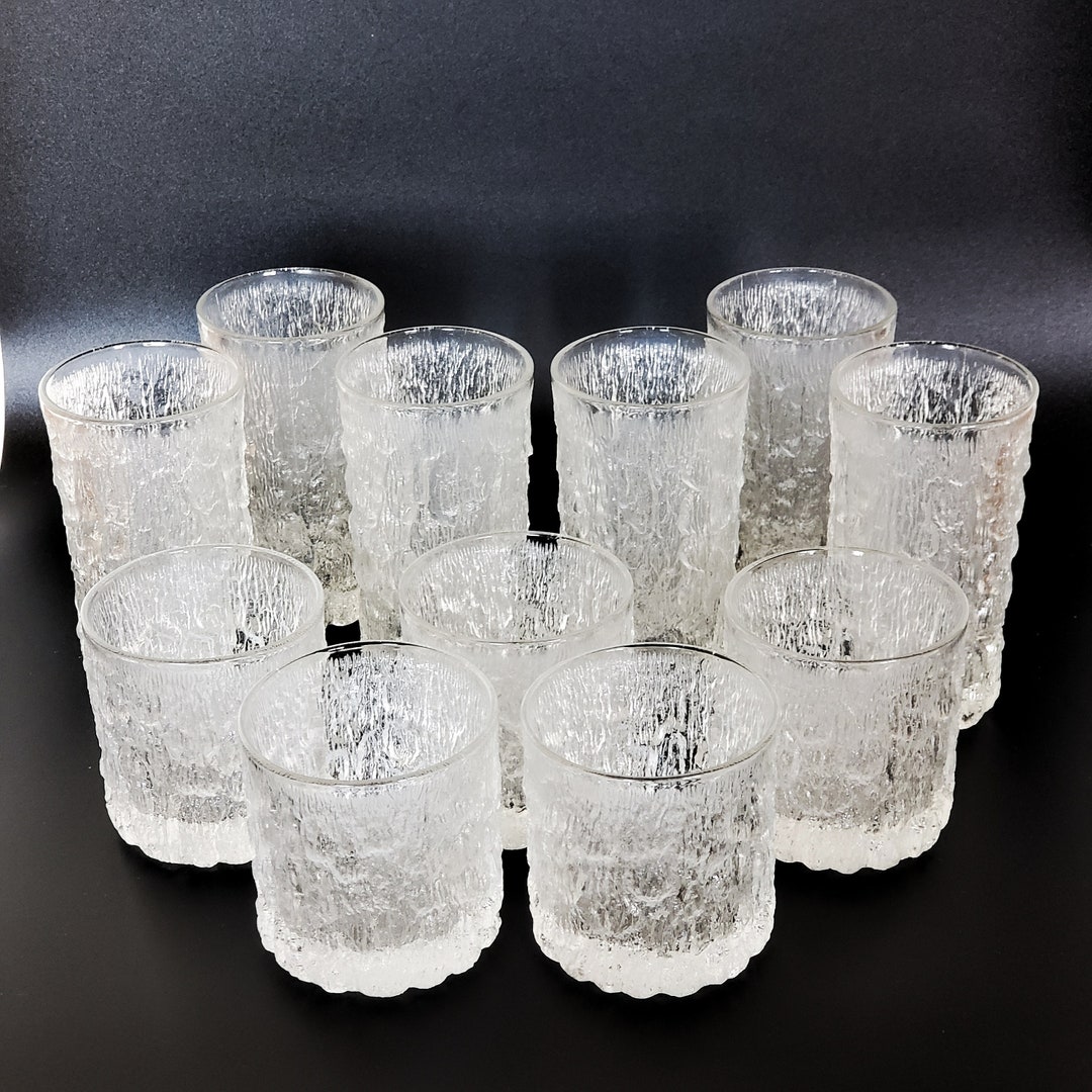 Charlotte Hutte Ice Bark Texture Highball and Lowball Glasses, Made in ...
