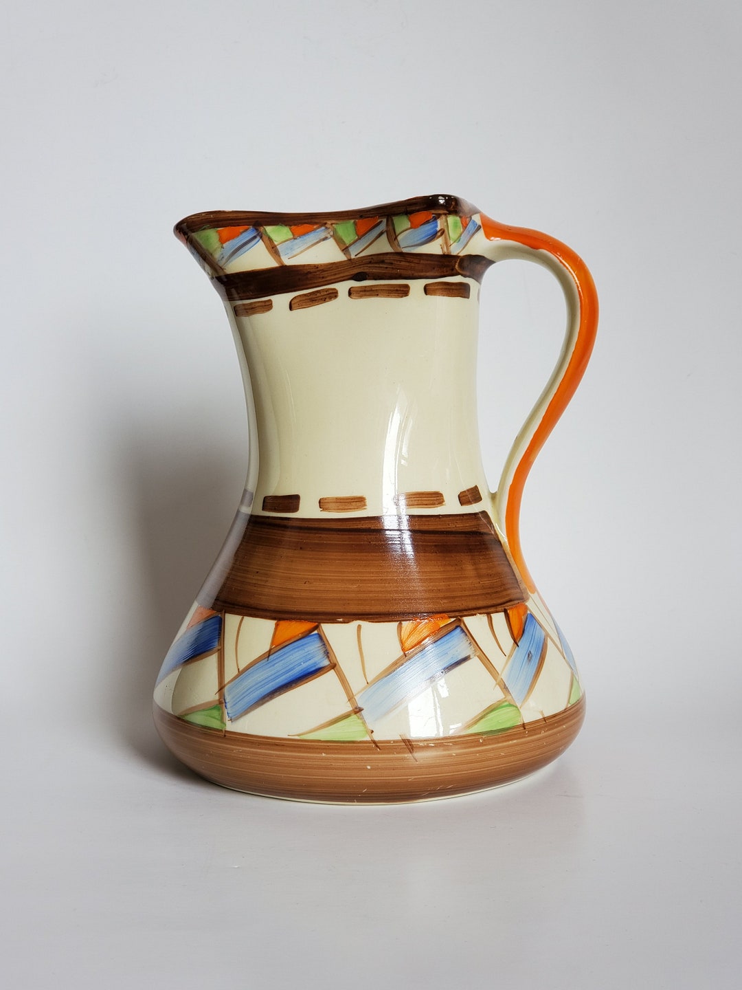 Myott and Sons Pitcher, Hand Painted Ceramic Jug, Art Deco, Persian ...