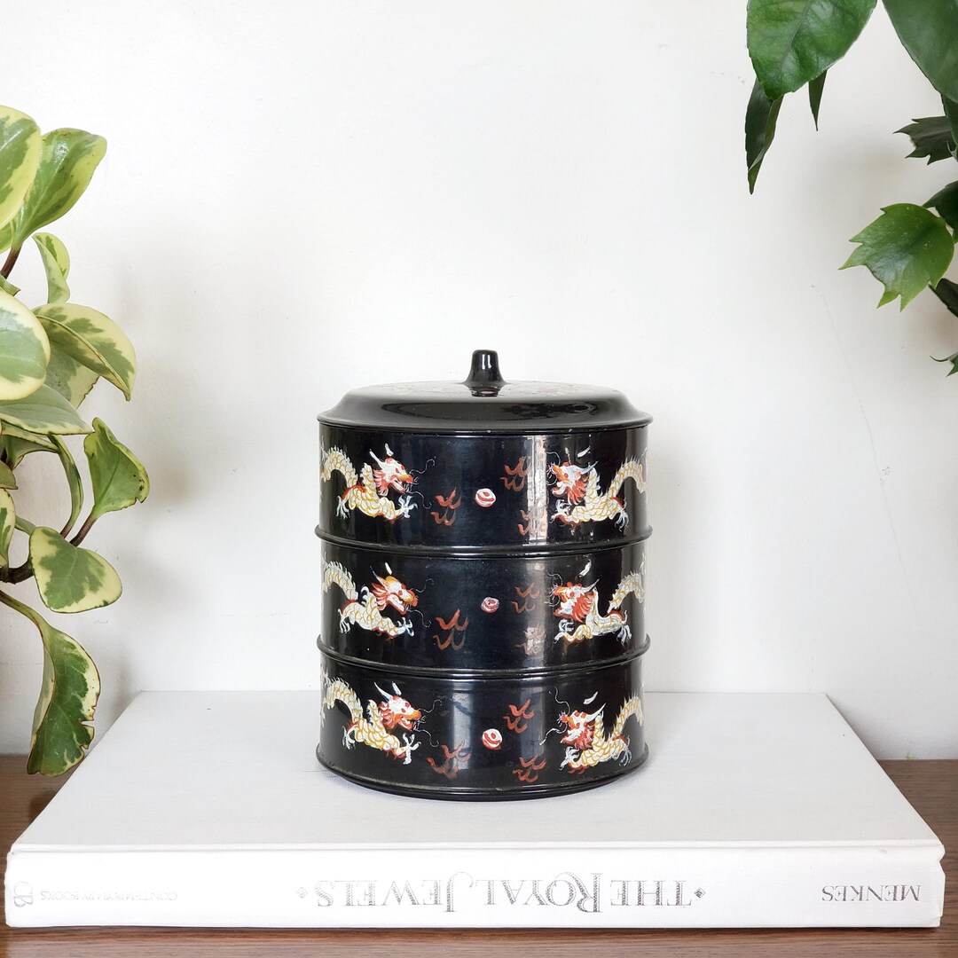 Jubako Junch Box, Hand Painted Lacquered Japanese Traditional 3 Level ...