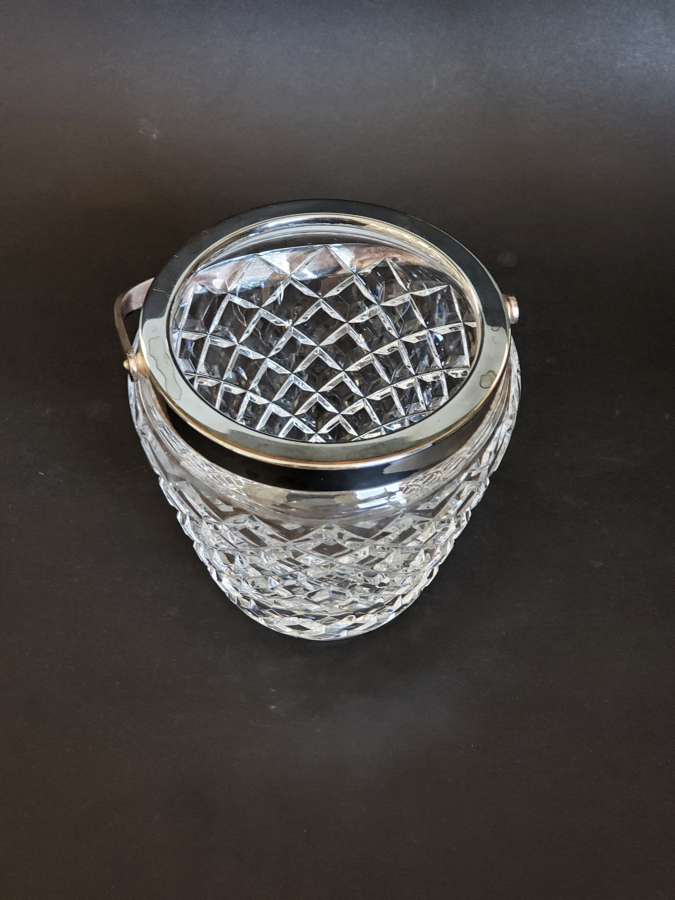 WMF Ice Bucket, Cut Crystal Ice Bucket With Silver Plate Handle, Made ...