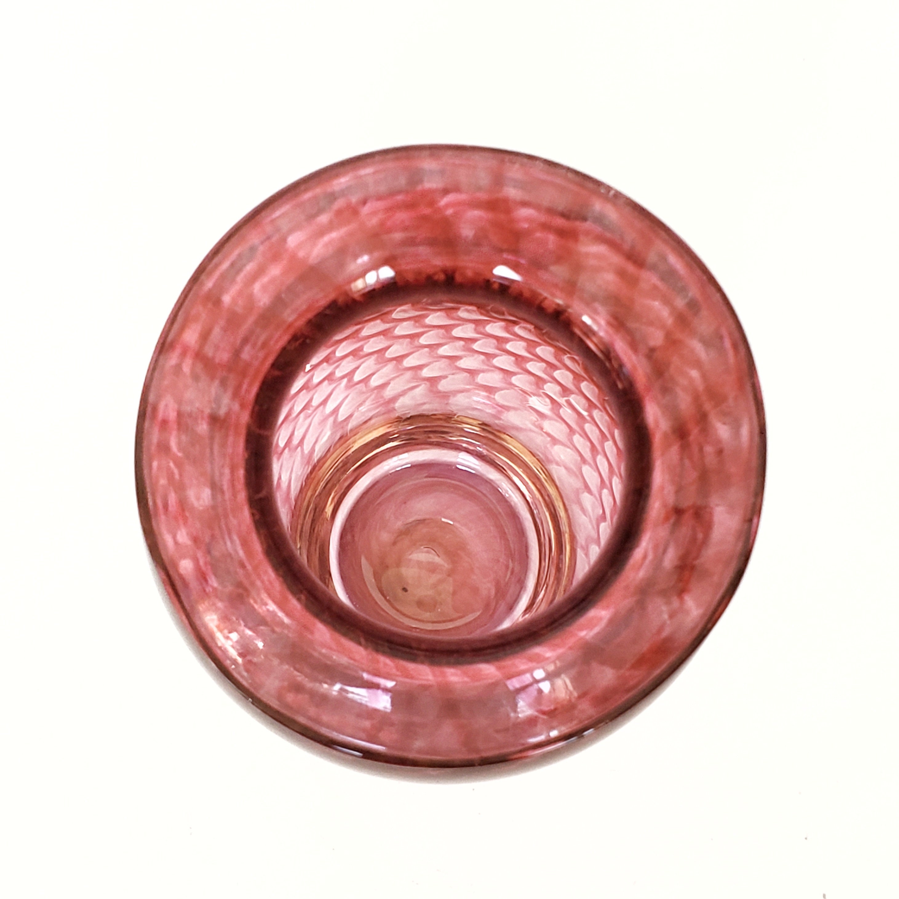 Art Glass Vase, Handblown Pink Glass Swirl Vase - Etsy