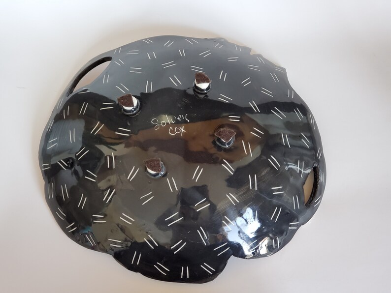 As is Solveig Cox Cat Pottery Platter Footed Cat Plate - Etsy