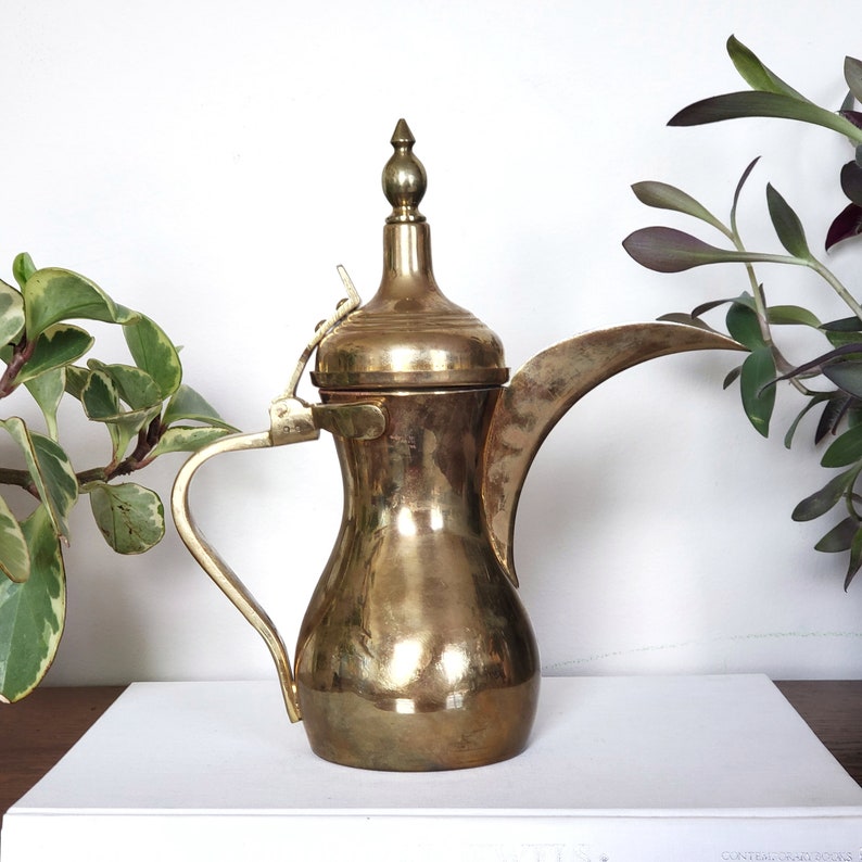 Vintage Dallah Brass Coffee Pot, Middle East Arabic Coffee Kettle, Made ...