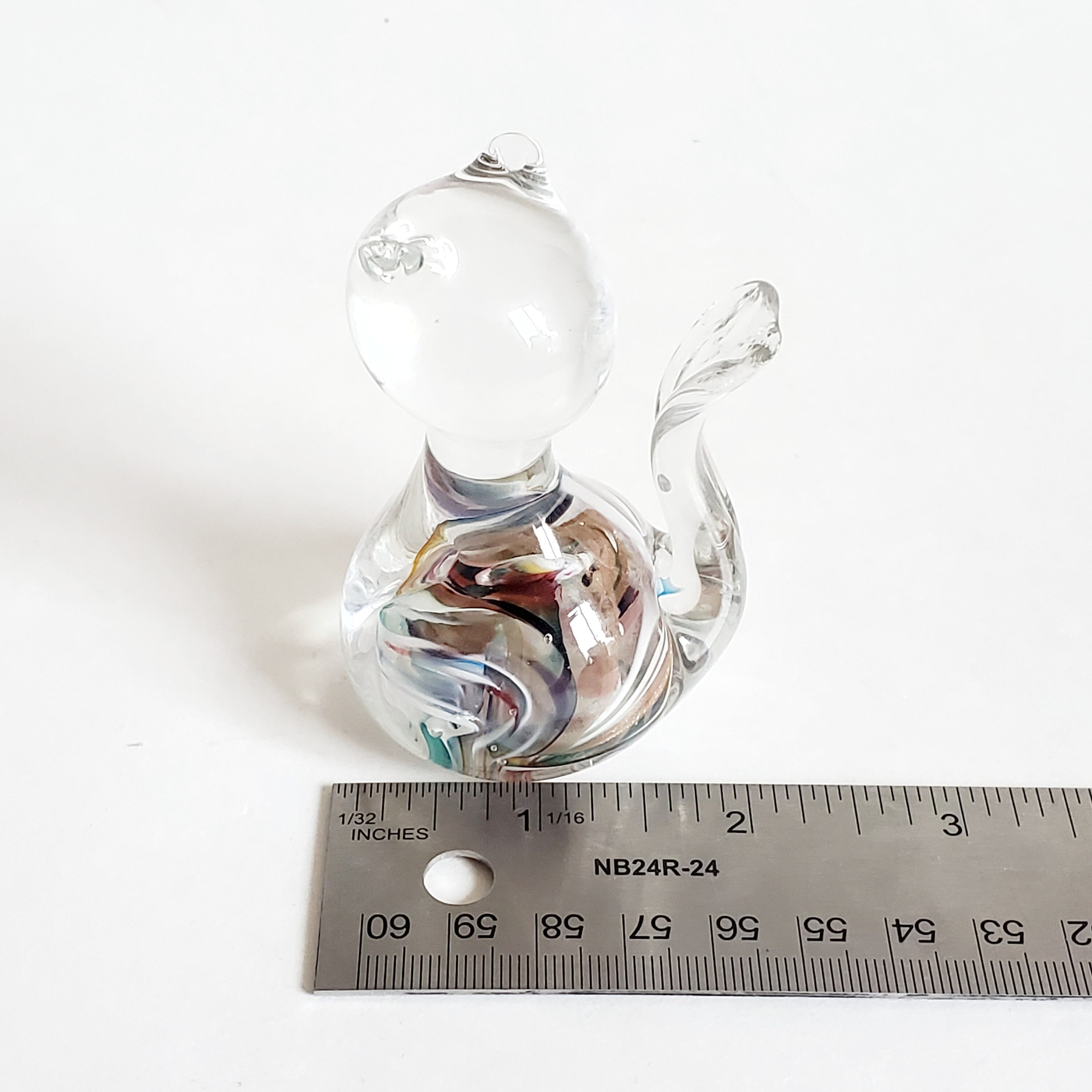 Art Glass Cat Paperweight Figurine by John Desmeules, Glass Dimensions ...