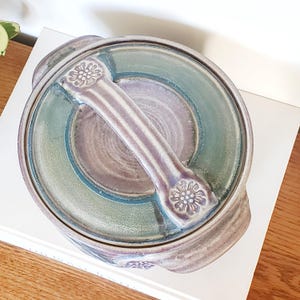 Robin Hopper Art Pottery Hand Painted Ceramic Round Casserole, Floral ...