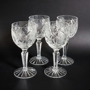 6.25 Inch Tall, Set of 4 Country Rose by Sears Wine Glasses, Vintage ...