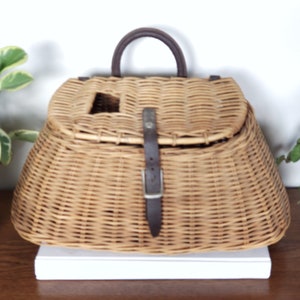 Vintage Creel Basket, Fishing Basket With Handle, Cottagecore Basket - Etsy