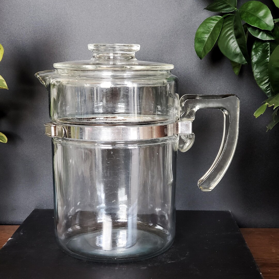 Pyrex Flameware 9 Cup Glass Teapot Coffee Pot Percolator Pot With Lid ...