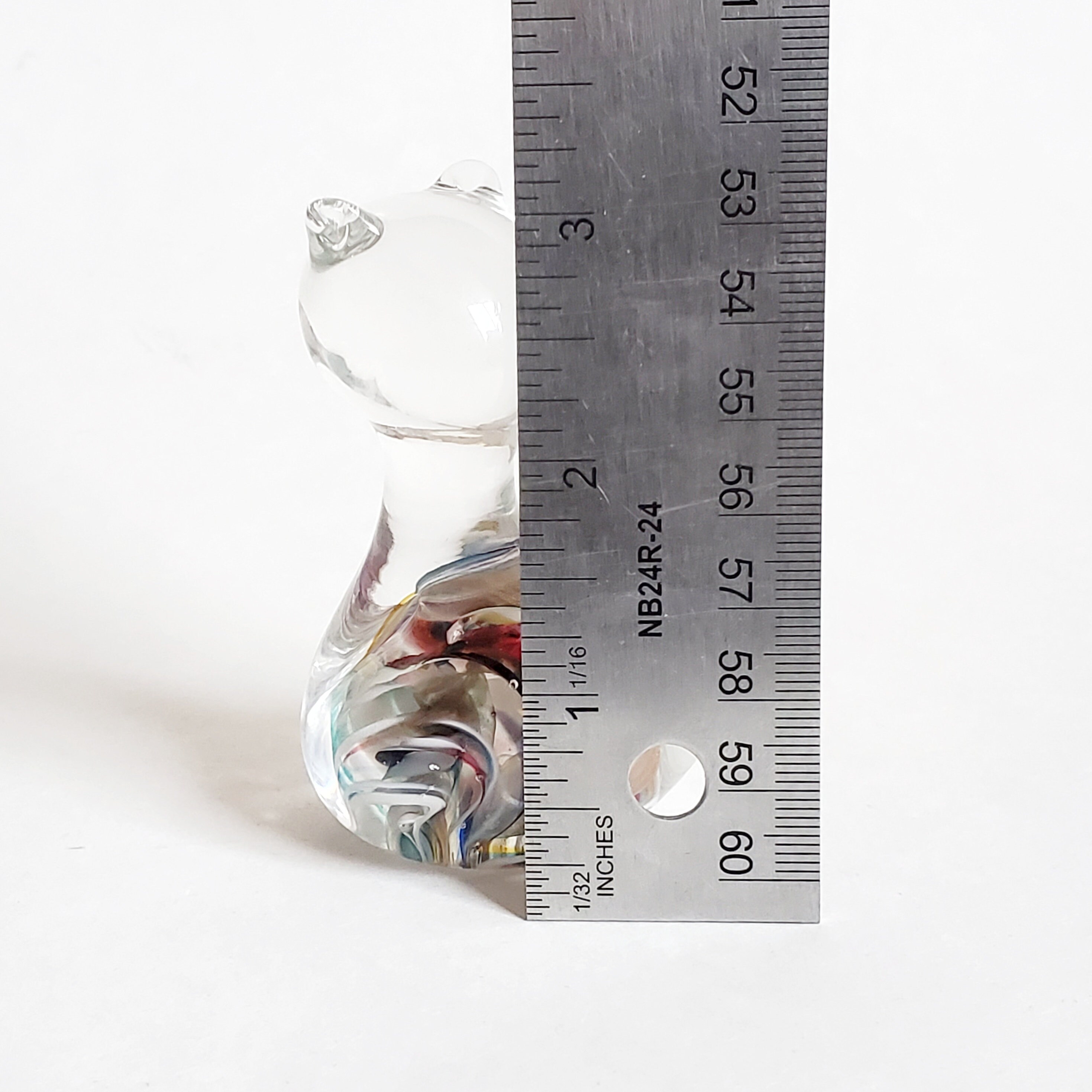 Art Glass Cat Paperweight Figurine by John Desmeules, Glass Dimensions ...