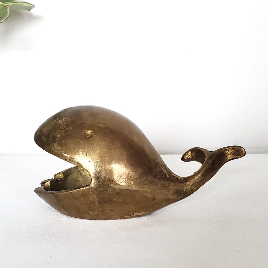 Vintage Brass Open Mouth Whale Ashtray - Etsy