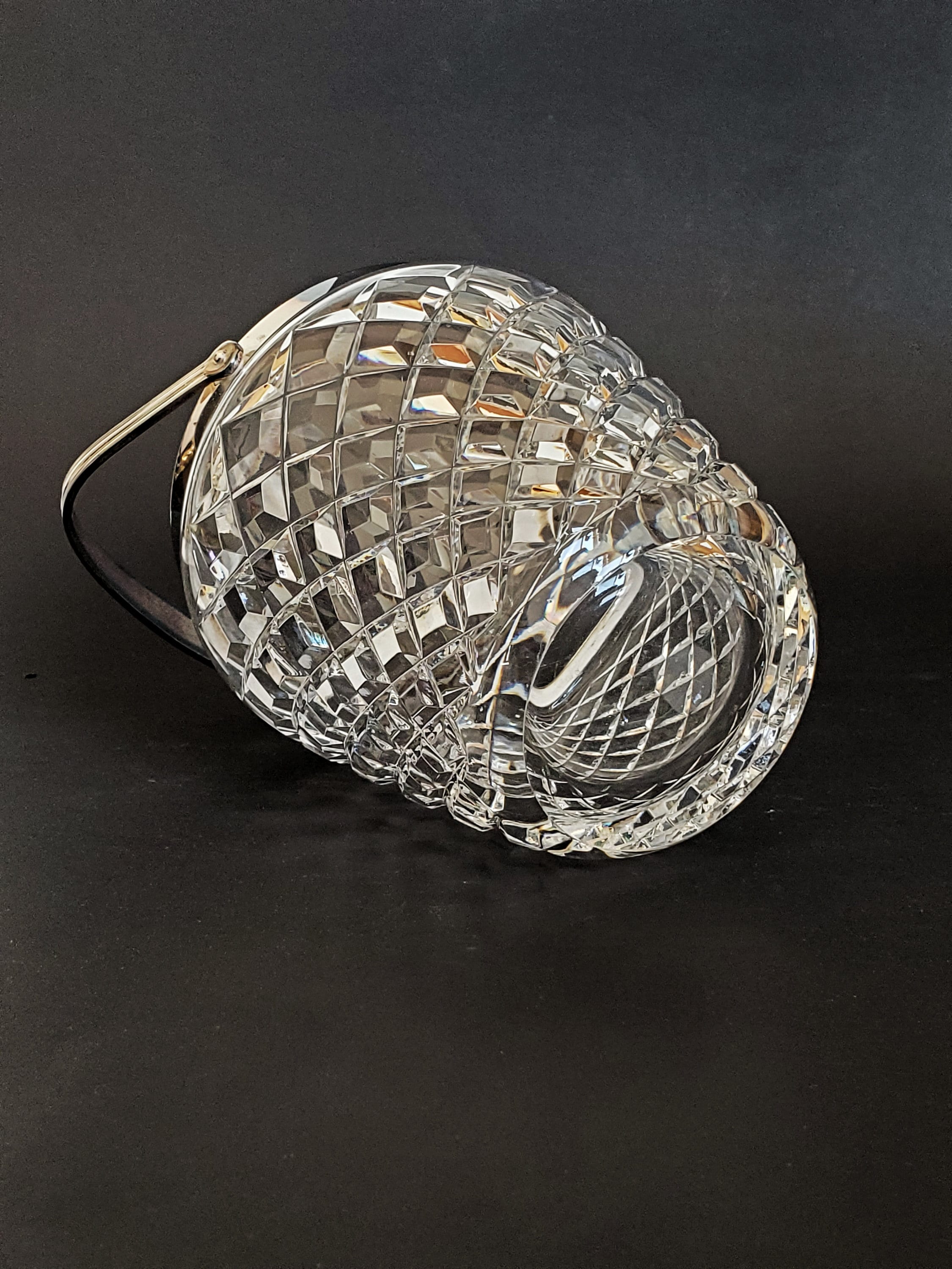 WMF Ice Bucket, Cut Crystal Ice Bucket With Silver Plate Handle, Made ...