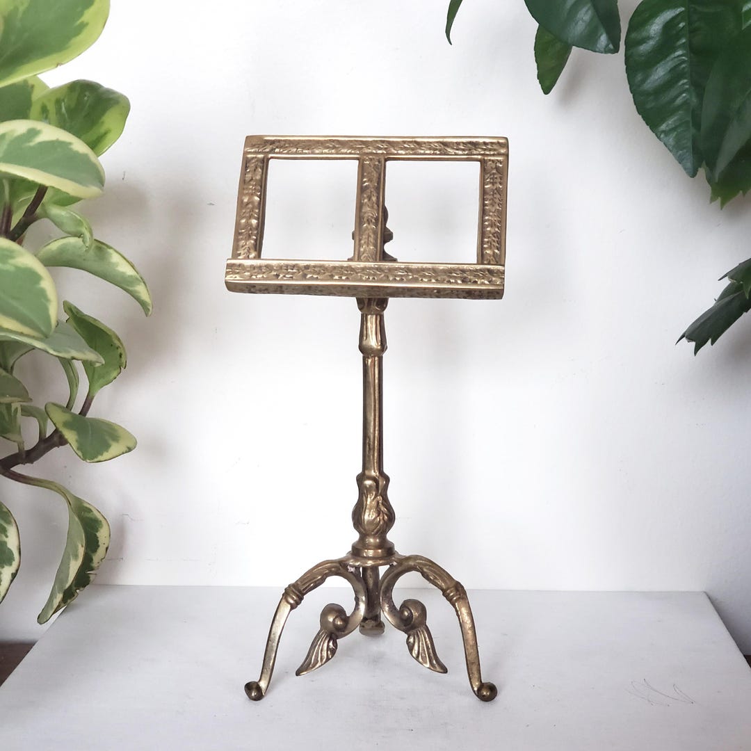 Vintage Brass Miniature Music Stand, Ornate Brass Card Holder, Brass ...