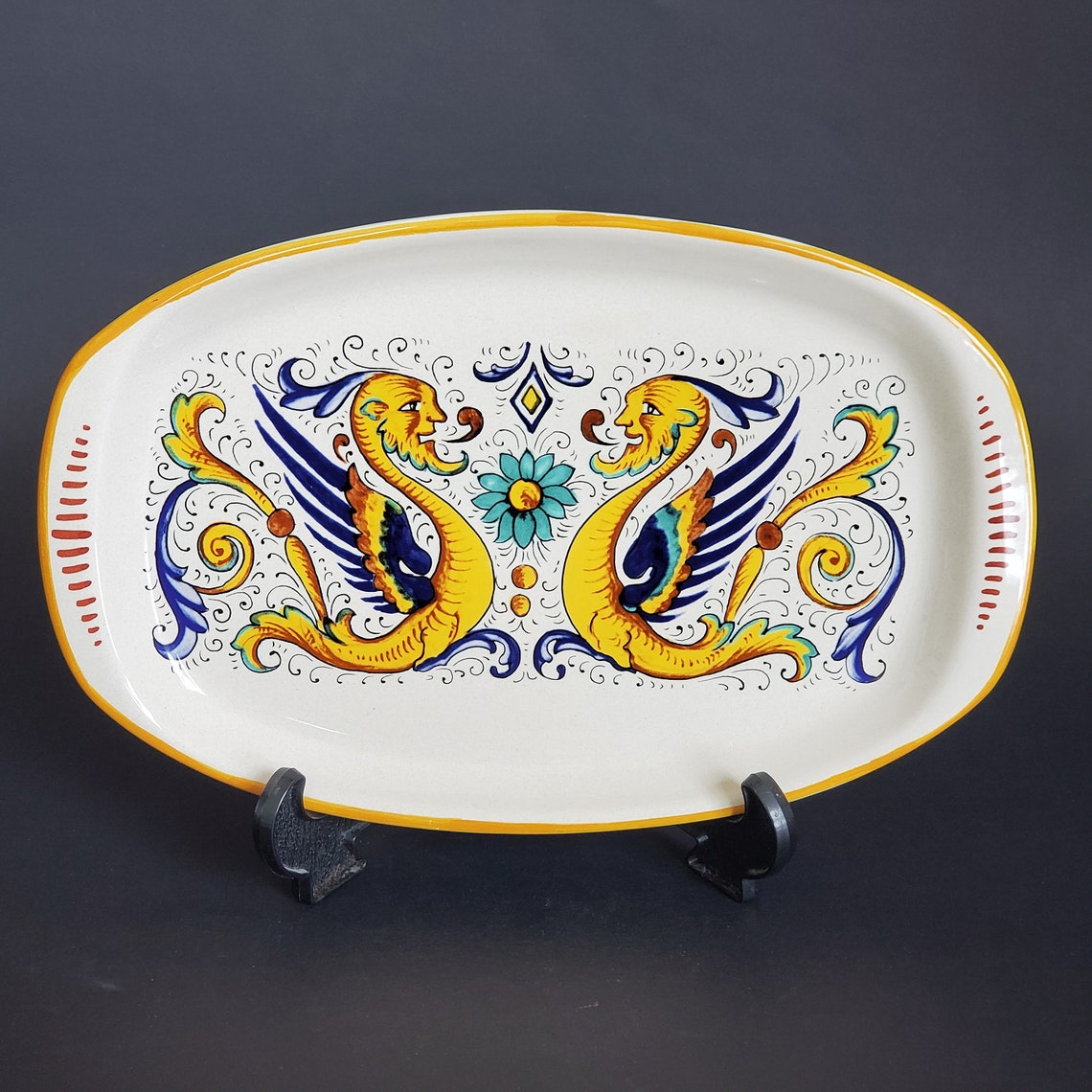 Ceramica Nova Deruta Raffaellesco Tray 11.75 Hand Painted Made in Italy ...