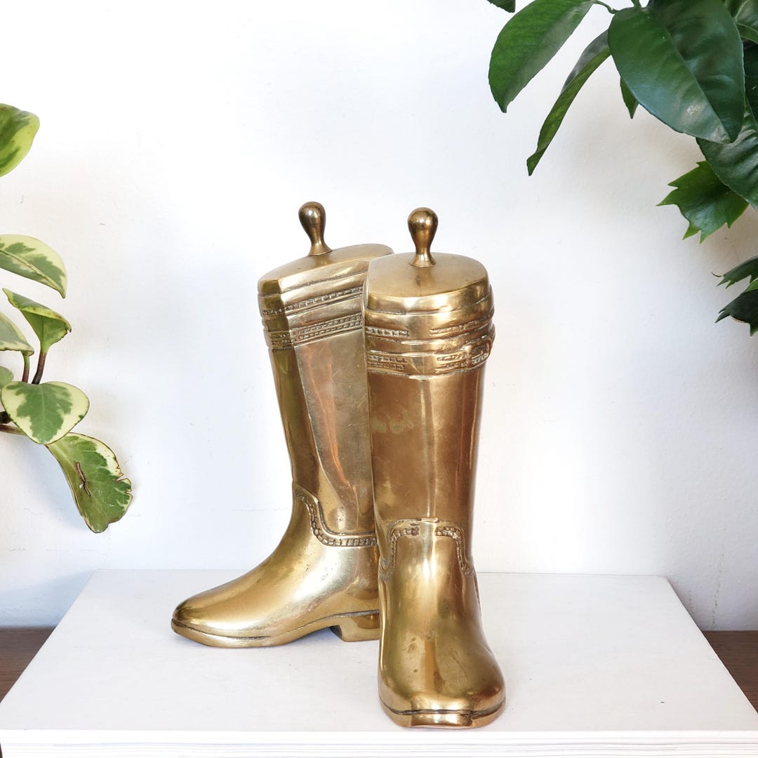 Brass Cowboy Boots Bookends, MCM Brass Home Décor, Library Décor - Etsy