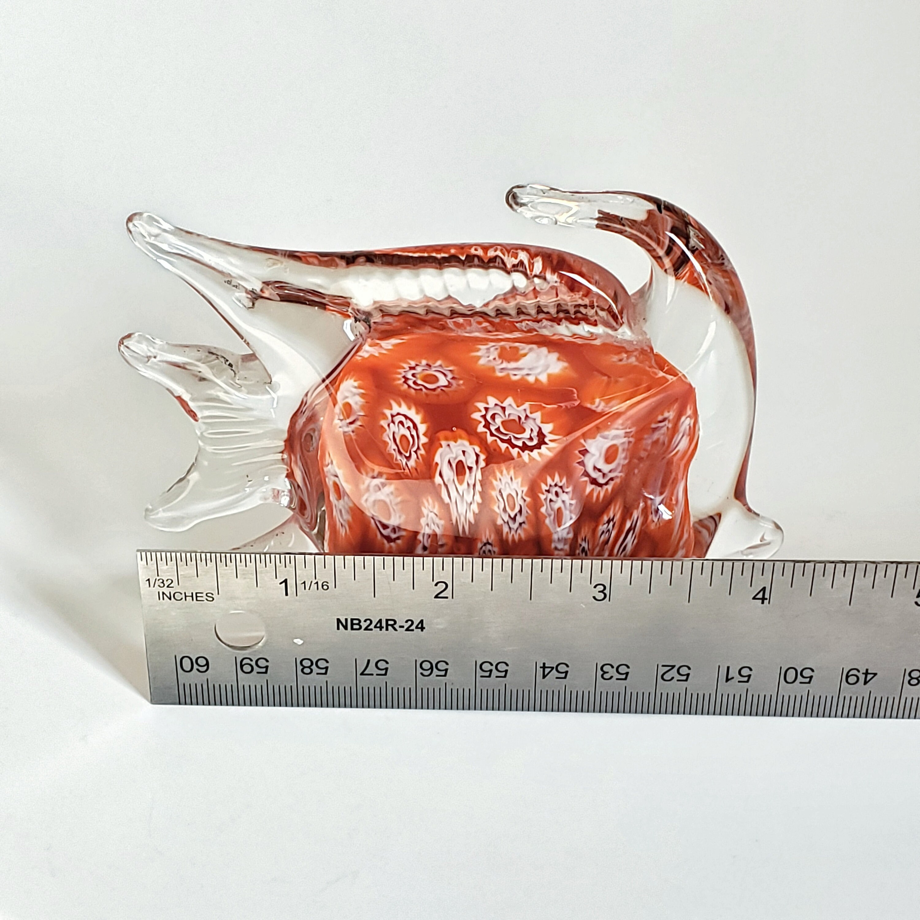 Clear Glass Fish Paperweight With Millefiori Vintage Art - Etsy