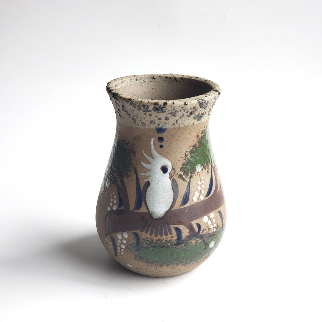 Vintage Tonala Mexican Pottery Vase With Perrot on A Branch - Etsy