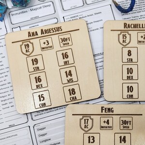 Custom Character Stats Dnd Coaster You Choose the Stats - Etsy