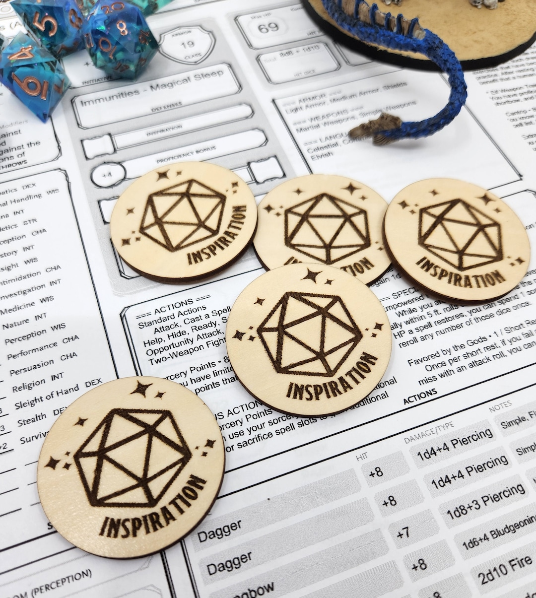 Dnd Inspiration Tokens - D&D Inspiration - Etsy