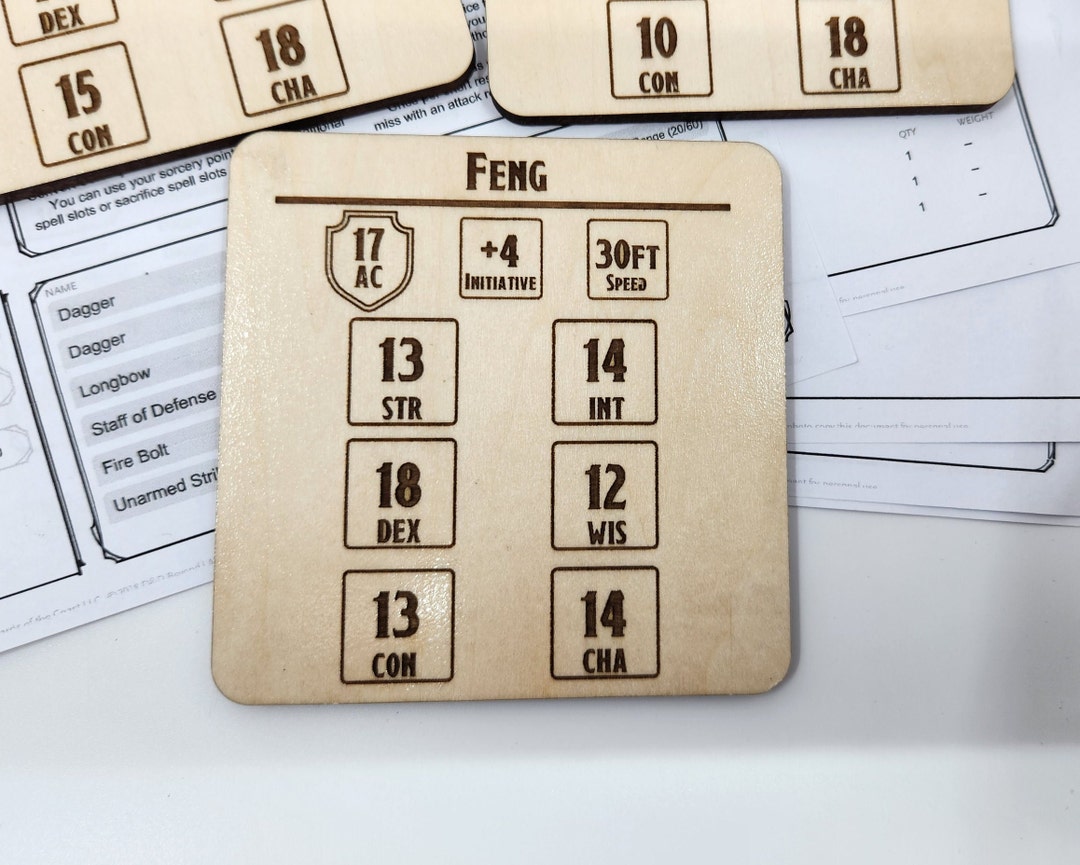 Custom Character Stats Dnd Coaster You Choose the Stats - Etsy