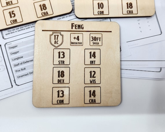 Custom Character Stats Dnd Coaster You Choose the Stats - Etsy