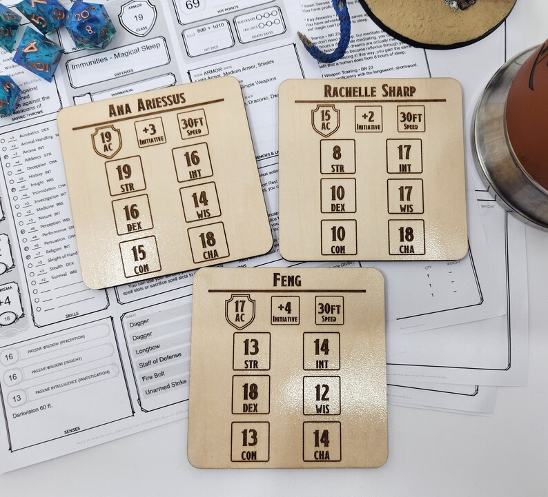 Custom Character Stats Dnd Coaster You Choose the Stats - Etsy