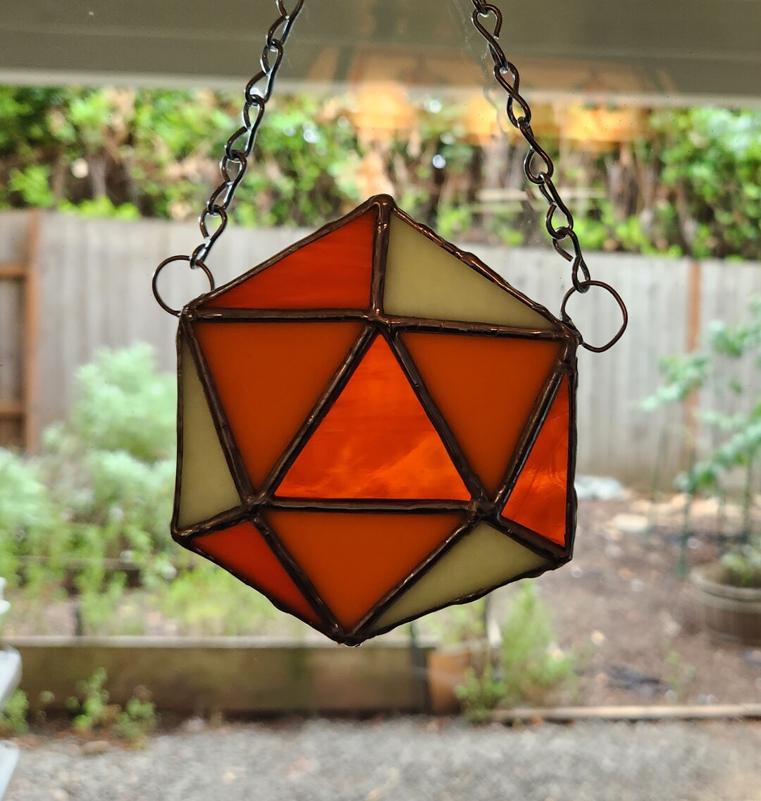 Stained Glass D20 Suncatcher - Etsy