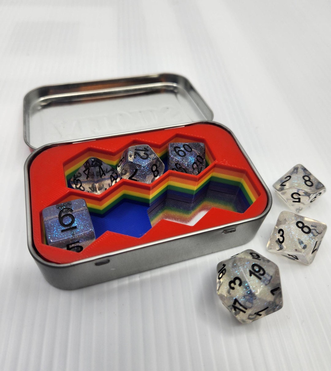 Altoid Tin Dice Container - Rainbow Insert - Etsy