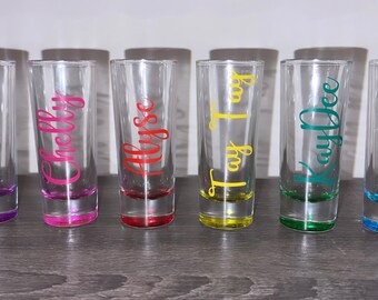 Personalized Colored Shot Glasses - Etsy