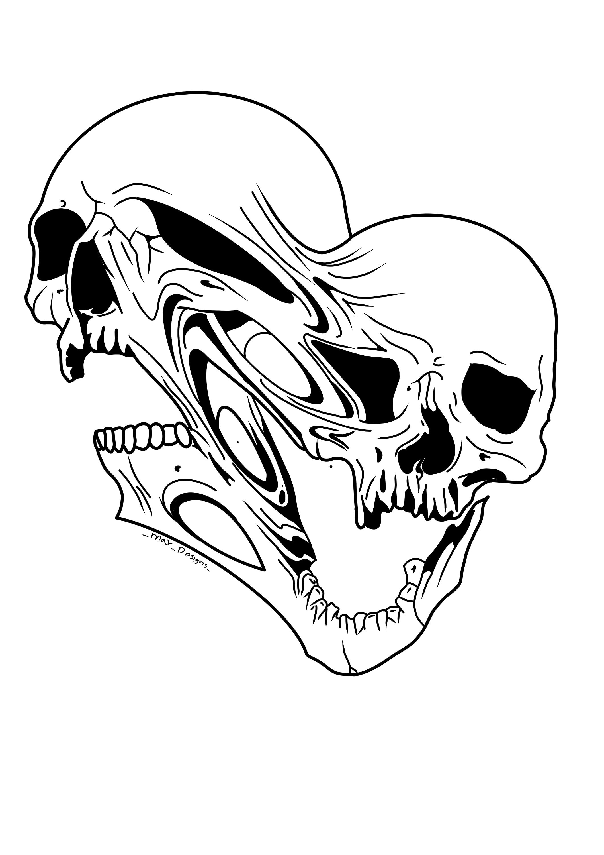 Distorted Skull - Etsy