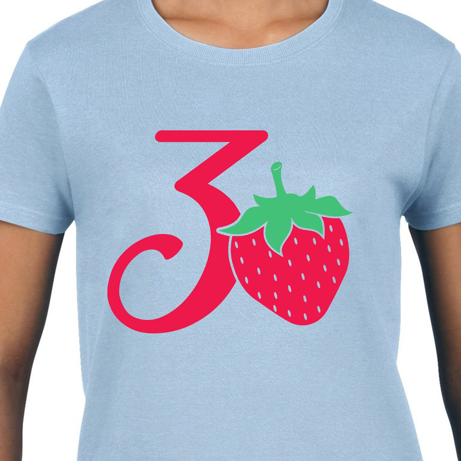 Strawberry 3rd Birthday Cut Files Cricut Silhouette Cameo - Etsy