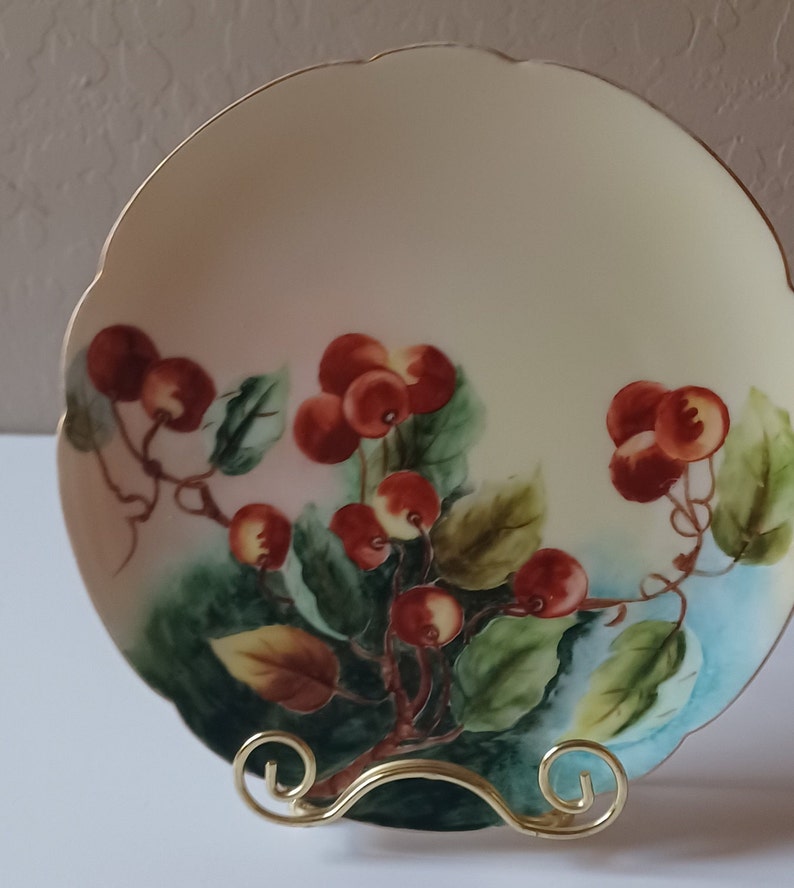Vintage Favorite Bavaria Plate: Hand-painted Cherries, Gold Trim - Etsy