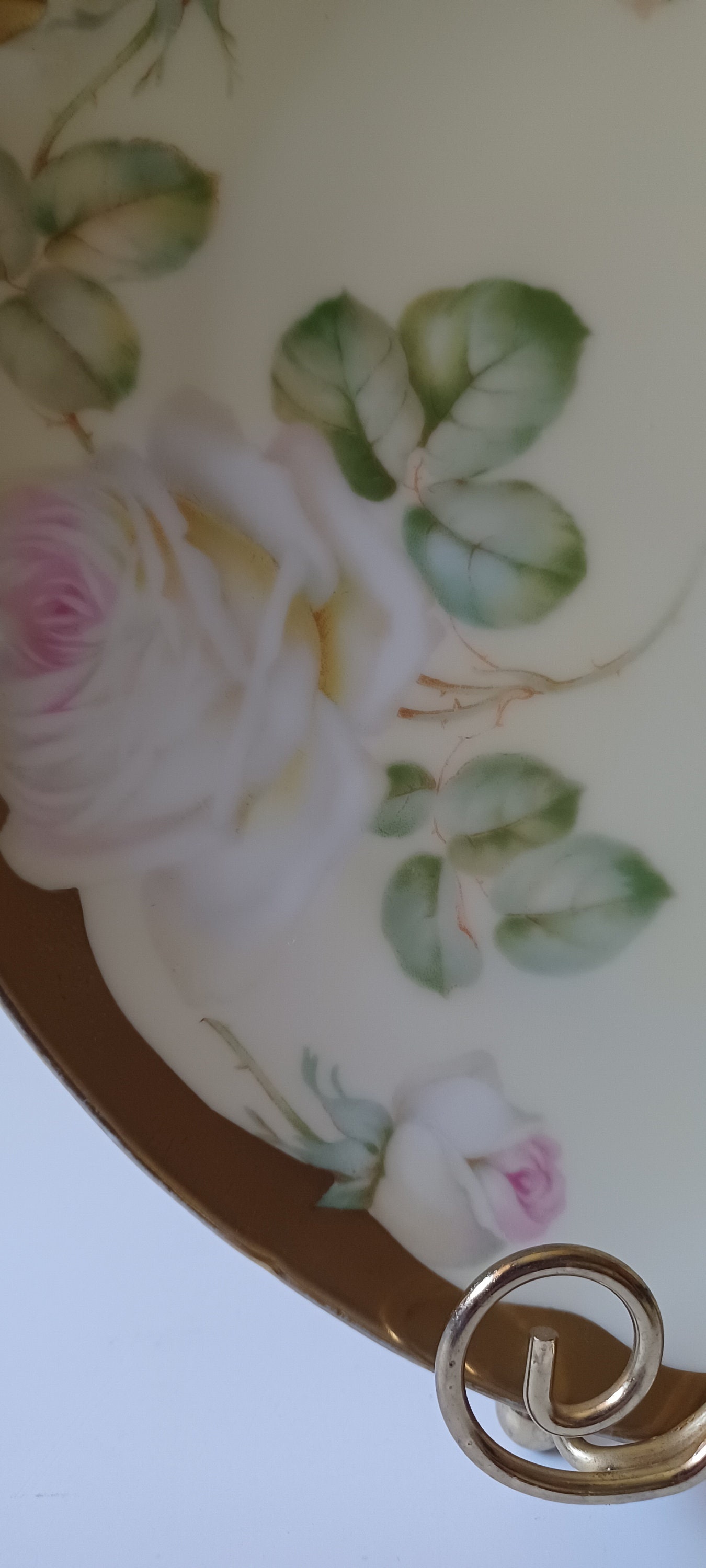 Antique PT Bavaria Plate With Handles Rose Motif Hand Painted - Etsy