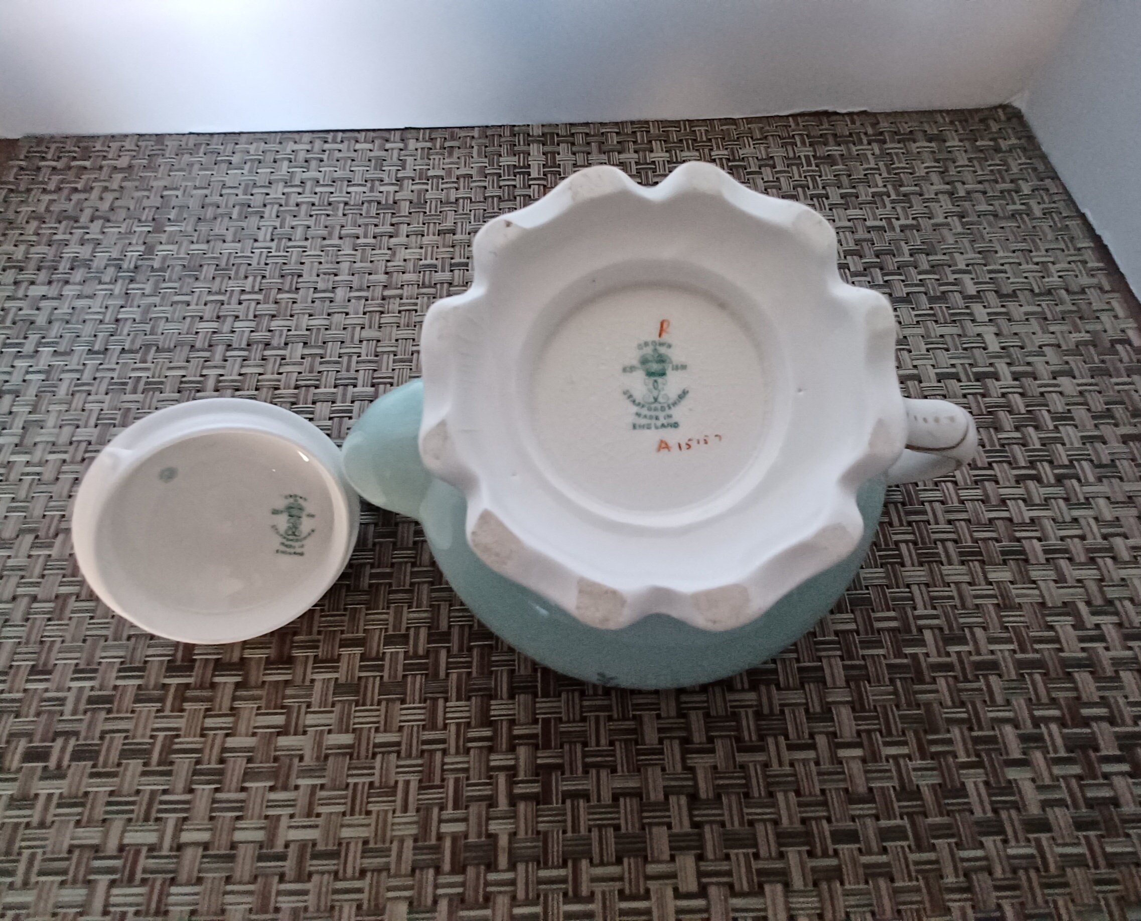 Crown Staffordshire Teapot Vintage Sky Blue With Floral - Etsy