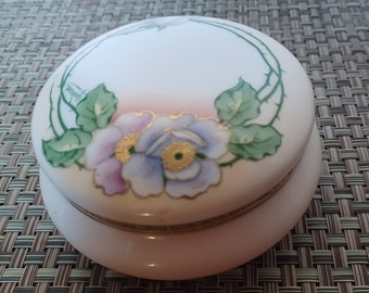 Antique Porcelain Powder Box - Etsy