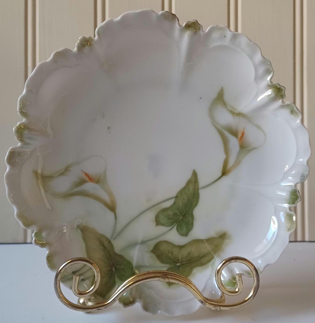 RS Germany Plate 6 in Diameter Porcelain Antique Green/white Calla Lily ...