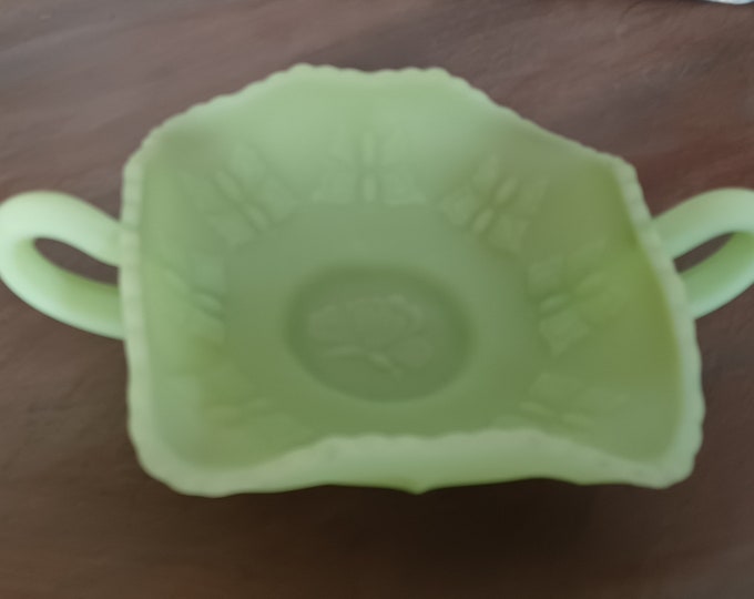 Vintage Fenton Butterfly Candy Dish Fenton Glass Uranium Double Handled ...
